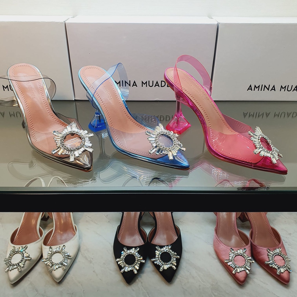 ใหม่] Amina Muaddi 756 - SNR รองเท้าส้นสูง 10 ซม. | Shopee Thailand