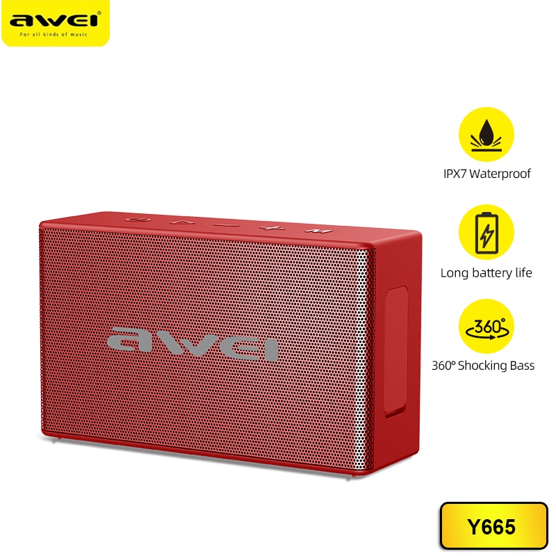 Awei Y665 GO2 Plus TWS ลําโพงสเตอริโอบลูทูธ 3D กันน้ํา IPX7 | Shopee ...