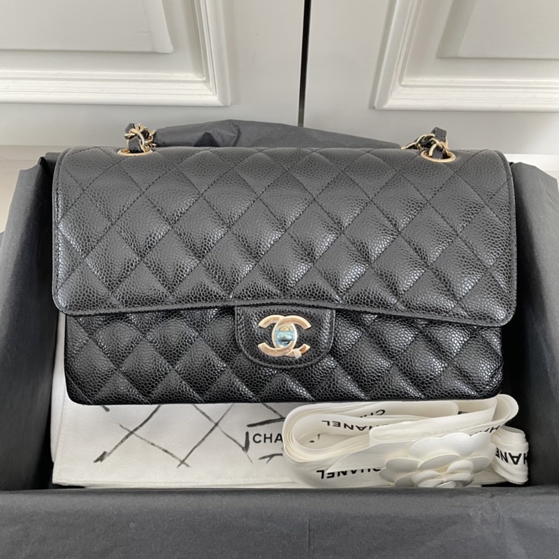 New chanel classic 10” Ghw fullset + ใบเสร็จจริง ช็อปนอก | Shopee Thailand