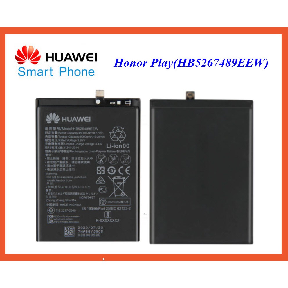 แบตเตอรี่ Huewei Honor Play,Y6p(2020) HB526489EEW(Or.)4900mAh. | Shopee ...