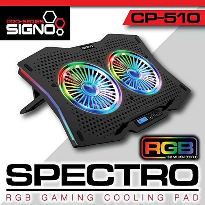พัดลมรองโน๊ตบุ๊ค SIGNO รุ่น CP-510 SPECTRO RGB Gaming Cooling Pad พัดลม ...