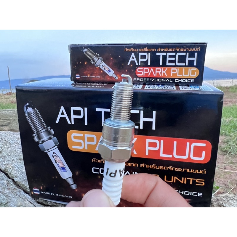 หัวเทียนAPI TECH เกลียวยาวของแท้ขนาดเท่าของเดิมเบอร์9 | Shopee Thailand