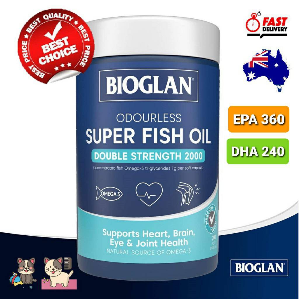 โฉมใหม่!! BIOGLAN SUPER Fish oil 2000 น้ำมันปลาเข้มข้น 2เท่า exp 4/2024 ...
