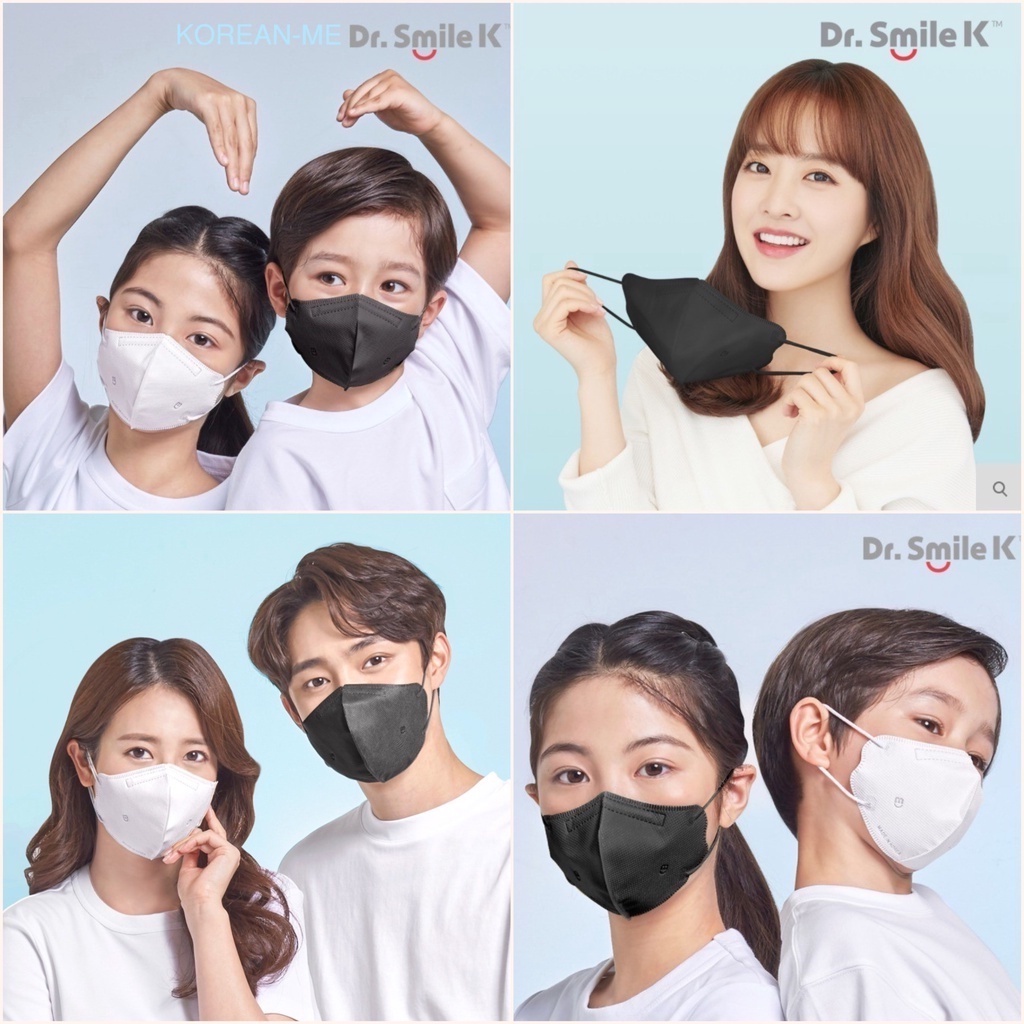 (แพ็ค 1ซอง 1แผ่น) ไซส์ S,M,L สำหรับเด็กและผู้ใหญ่ : Dr.Smile K Hypoallergenic KF80 และ KF94 ...