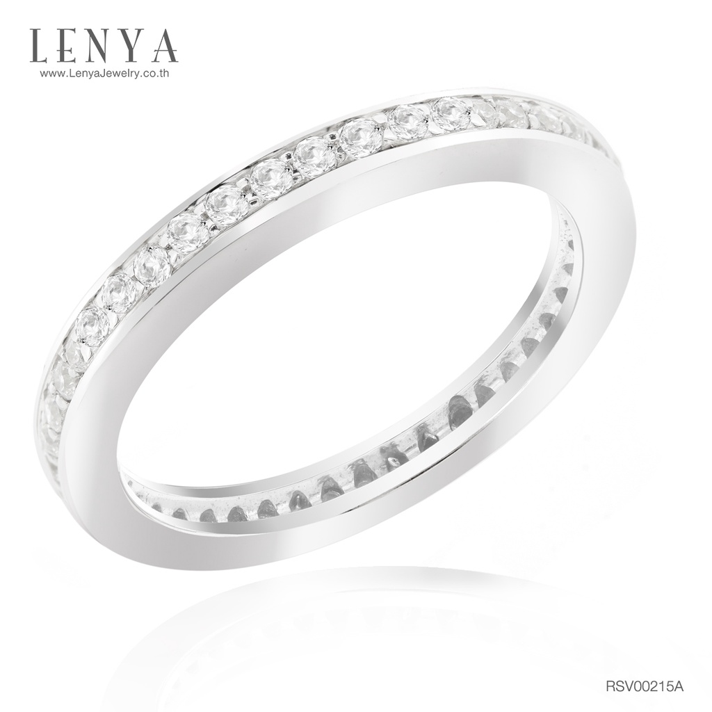 Lenya Jewelry แหวนดีไซน์แบบแถวเดี่ยว บนตัวเรือนเงินแท้ชุบทองคำขาวสุด ...