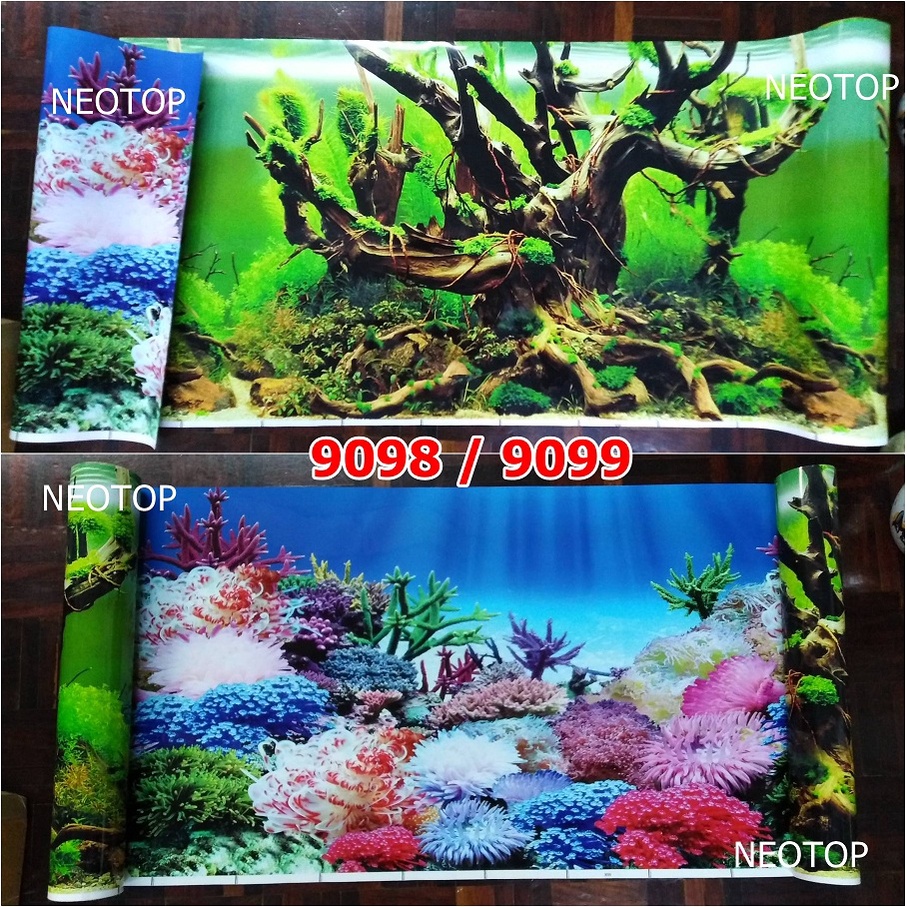 ภาพวิวติดหลังตู้ปลา สูง23-24นิ้ว (55-60ซม.) ตัดความยาวตามออเดอร์ฟุตละ65 ...