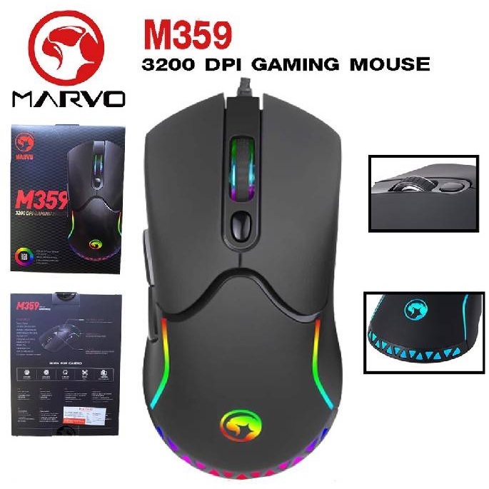 MARVO M359 เม้าส์เกมมิ่ง Gaming mouse 3200 DPI มี Driver. | Shopee Thailand