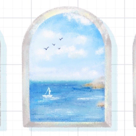 สติ๊กเกอร์ เซต Through the window collection : ทะเล | Shopee Thailand