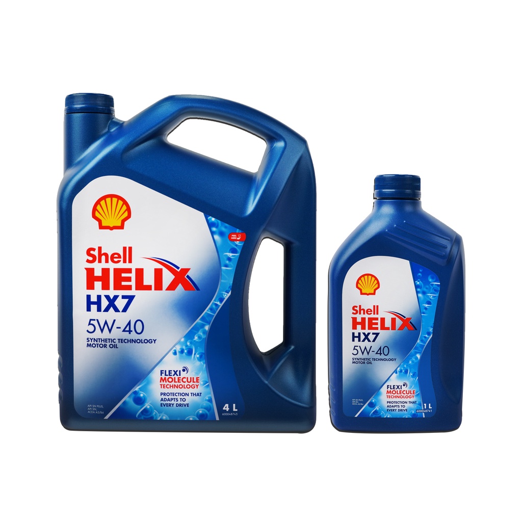 SHELL น้ำมันเครื่อง HELIX HX7 5W-40 4 ลิตร + 1 ลิตร เบนซิน | Shopee ...