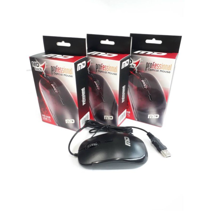 Mouse MD-TECH (MD-66)USB Black Optical เม้าส์สาย | Shopee Thailand