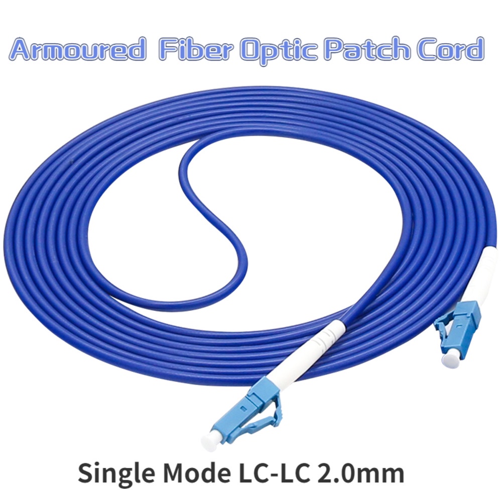 New LC-LC Single Mode Armoured 2.0mm Fiber Optic Patch Cord Jumper SM ...