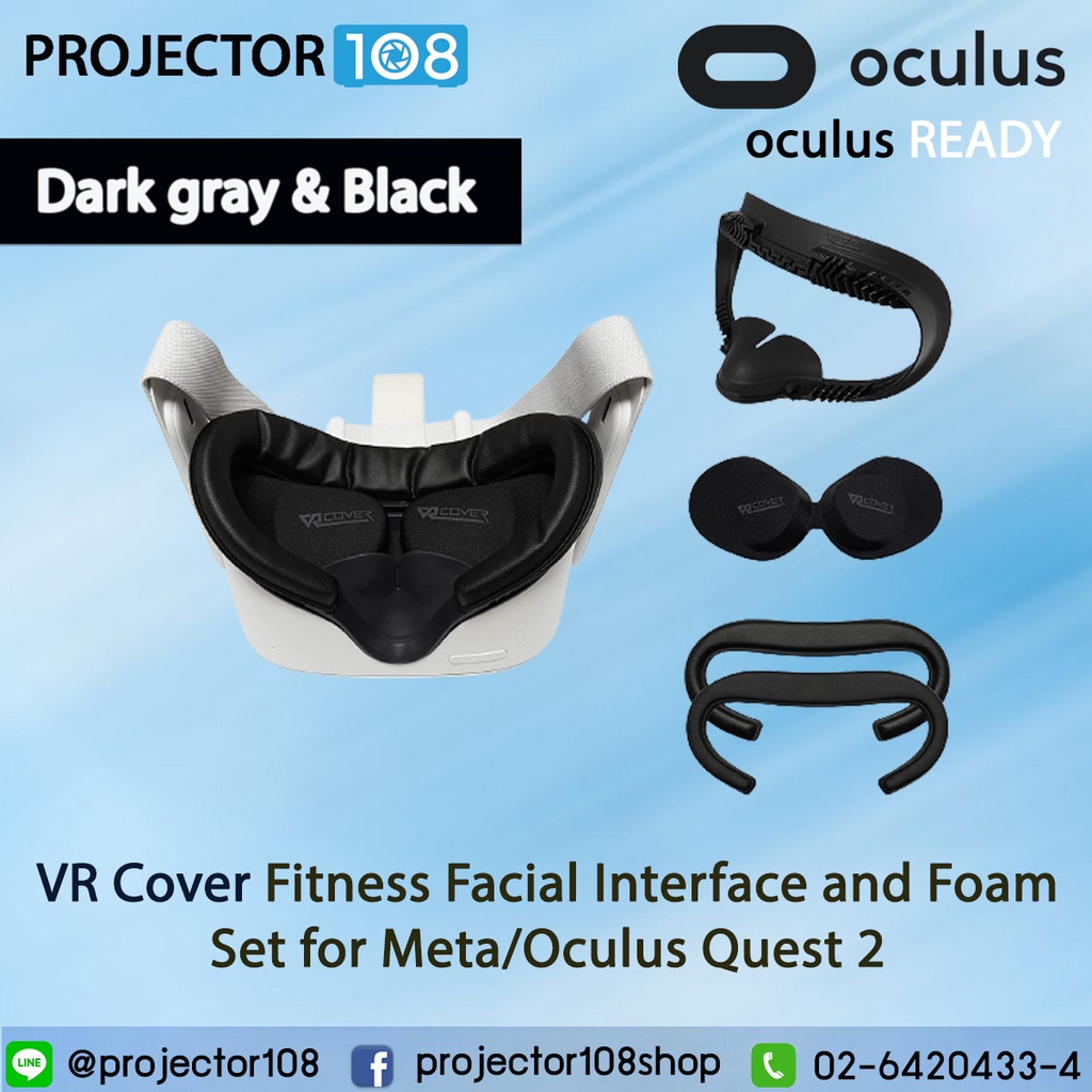 VR Cover Fitness Facial Interface and Foam Set for Meta/Oculus Quest 2 ...