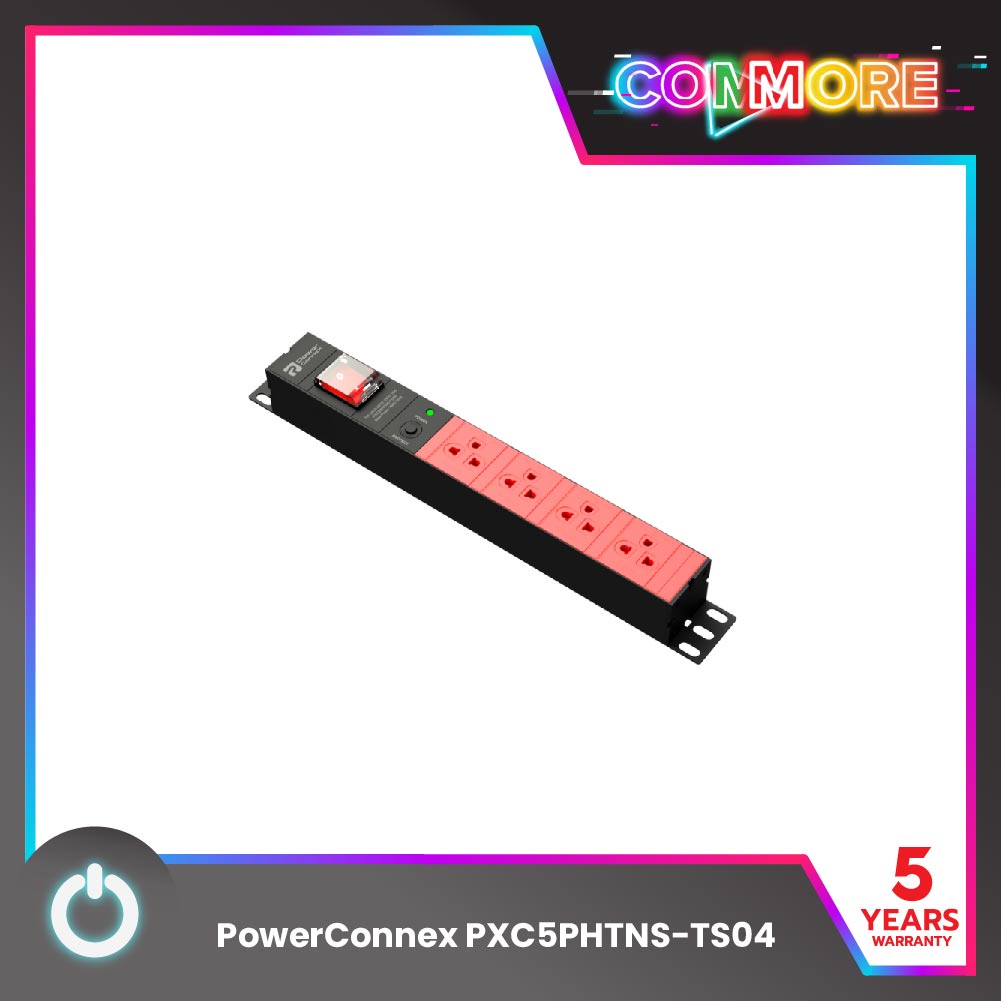 PowerConneX รางปลั๊กไฟ 4 ช่อง (PXC5PHTNS-TS04) พร้อมสวิชต์ เปิด-ปิด และ Over-load protection ...