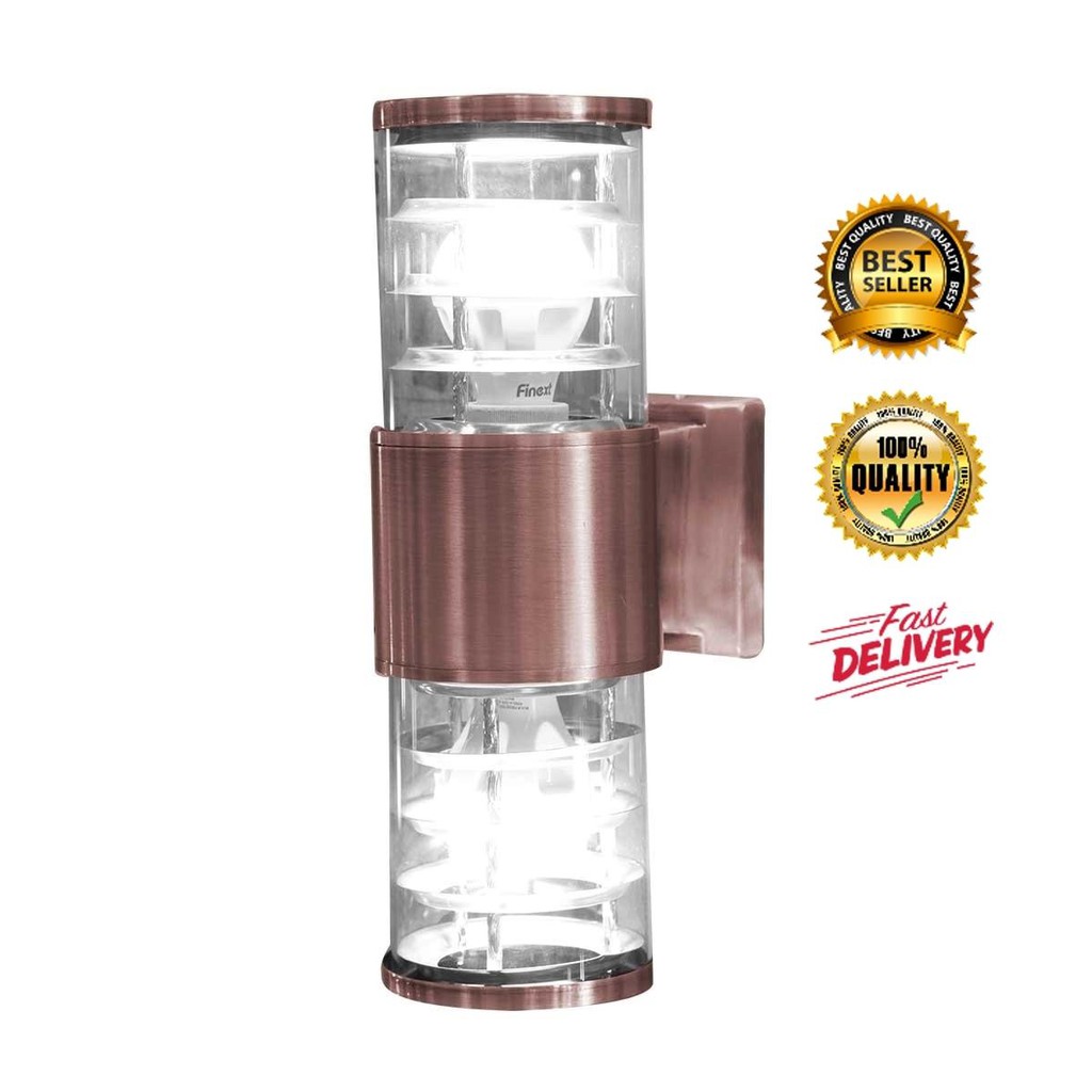 FINEXT โคมไฟผนังนอก มิเนียม 2L รุ่น A119 สีทองแดง โคมไฟติดผนัง โคมไฟติดผนังภายใน/ภายนอก | Shopee ...