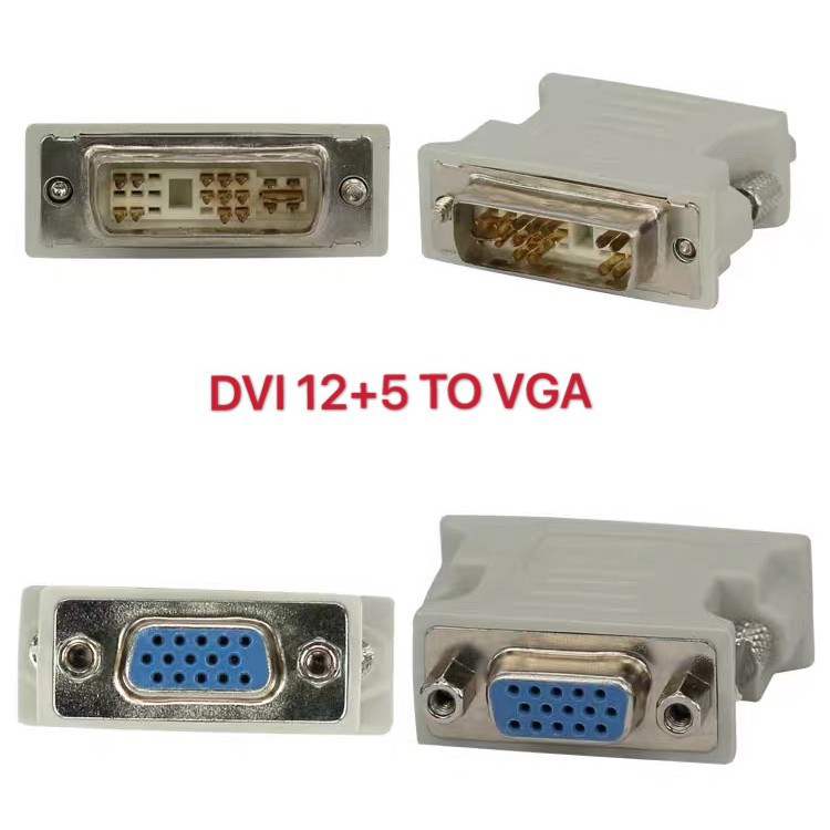 หัวแปลง DVI 12 + 5 Pin Male to VGA 15 Pin Female Adapter | Shopee Thailand