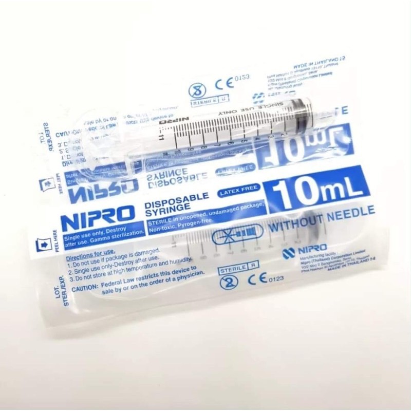 Nipro Syringe Without Needle กระบอกฉีดยา ไม่มีเข็ม จำนวน 1 ชิ้น ขนาด 1 ml / 3 ml / 10 ml / 20 ml ...