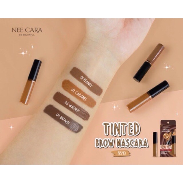(ใช้โค้ด INCM8L3 ลด 50% สูงสุด 50 บาท) NEE CARA TINTED BROW MASCARA#N590 มาสคาร่าปัดคิ้ว ...