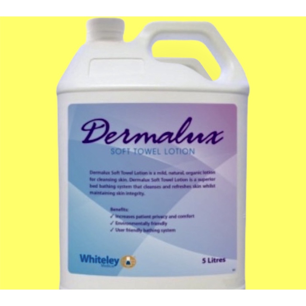 สบู่เหลวทำความสะอาดผิวกายคนไข้ ชนิดไม่ต้องล้างน้ำDermalux Soft Towel Bath Lotion 5 ลิตร | Shopee ...