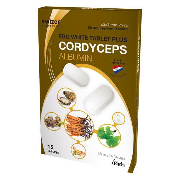 Egg White Tablet Plus Cordyceps Albumin ไข่ขาวชนิดเม็ด ผสมถั่งเช่า 15 ...
