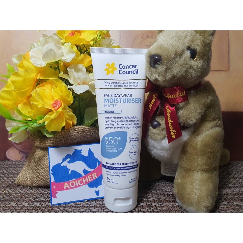 Cancer Council Australia Face Day Wear Moisturiser Matte SPF 50+ UVA UVB 75 ml กันแดดสำหรับผิว ...