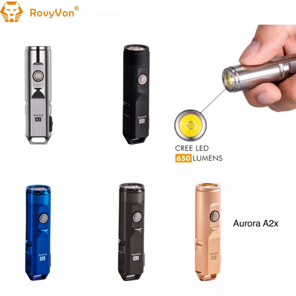 RovyVon Aurora A2x Stainless Steel EDC Keychain Flashlight | Shopee ...