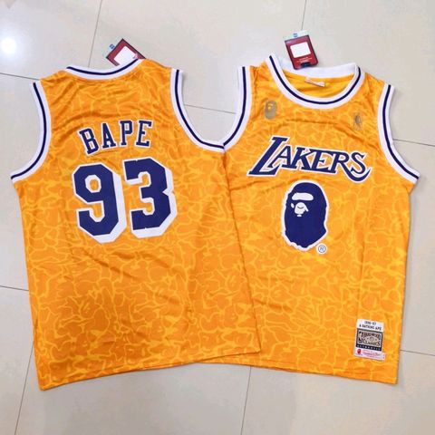 เสื้อบาส BAPE NBA ทีม Lakers no.93 size L/44 | Shopee Thailand