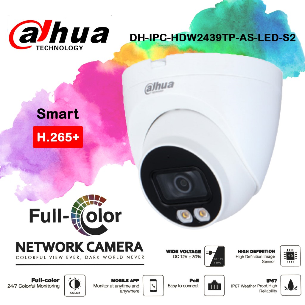 กล้องวงจรปิด Dahua IP CAMERA รุ่น DH-IPC-HDW2439TP-AS-LED-S2 2.8mm ออกใบกำกับภาษีได้ | Shopee ...