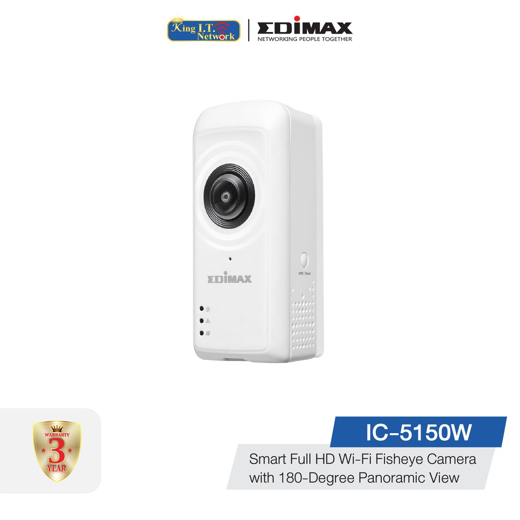 EDIMAX (IC-5150W) Smart Full HD Wi-Fi Fisheye Camera with 180-Degree ...
