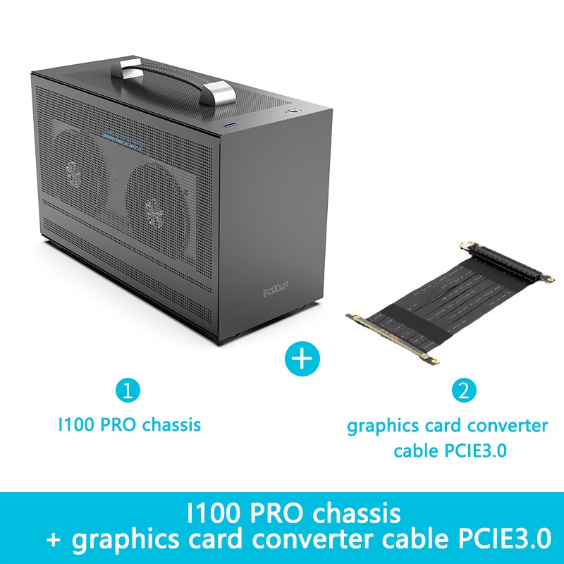 Pccooler I100 ITX MINI กรณีขนาดเล็กกระเป๋าเดินทางเหล็กแบบพกพา HTPC ...