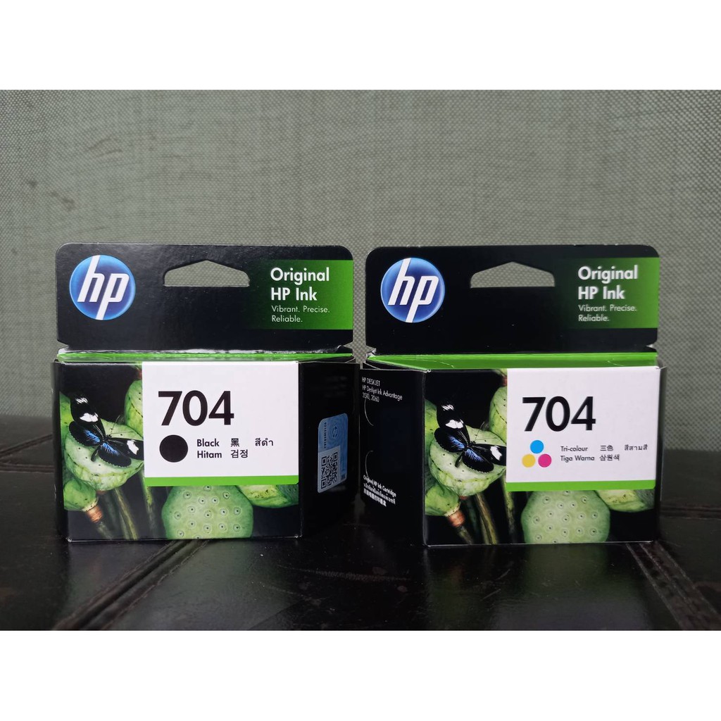 HP704 BK +704 CO ดำ+สี รวม2กล่อง แท้ศูนย์ของใหม่คุณภาพ100% ใช้กับพริ้น ...