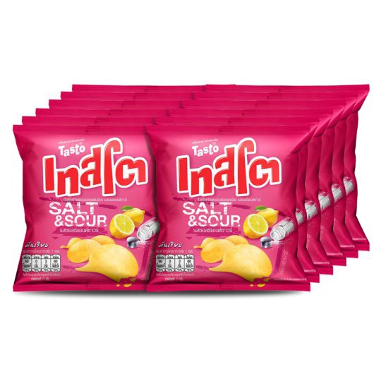 🔥The Best!! เทสโต้ มันฝรั่ง รสซอลซ์แอนด์ซาวร์ 14กรัม x 12ห่อ Testo Salz ...