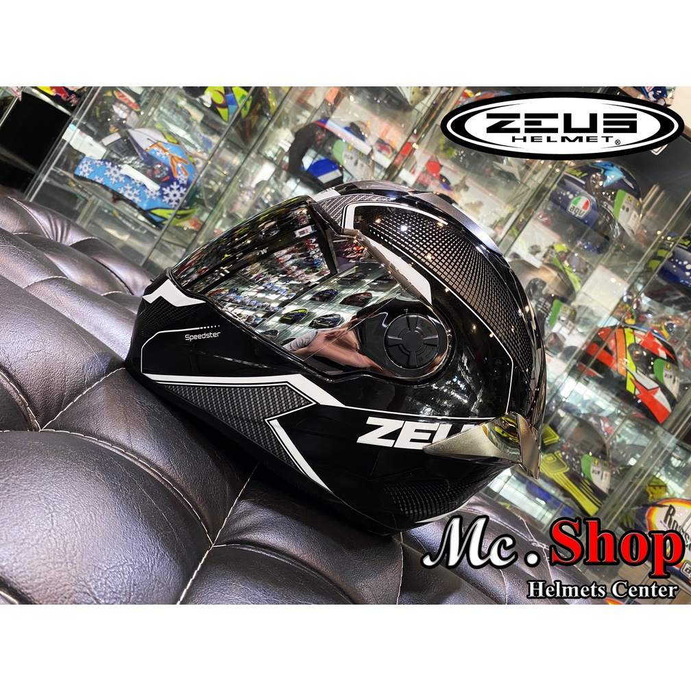 หมวกกันน็อค ZEUS ZS-811 PEARL BLACK AL6 GRAY แถมชิวปรอท+สปอยเลอร์+แถม ...