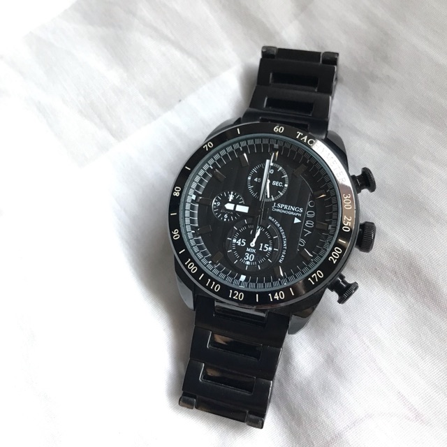 Seiko J Spring Chronograph All Black ต่อได้ อยากขายครับ | Shopee Thailand