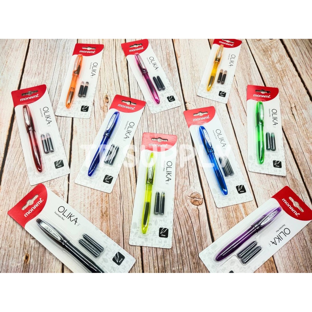 MONAMI OLIKA Fountain Pen ปากกาหมึกซึม คอแร้ง โมนามิ โอลิก้า พร้อมหมึก ...