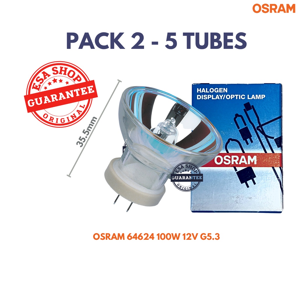 หลอดไฟแพ็ค2-5หลอดOSRAM 64624 100W 12V G5.3 | Shopee Thailand