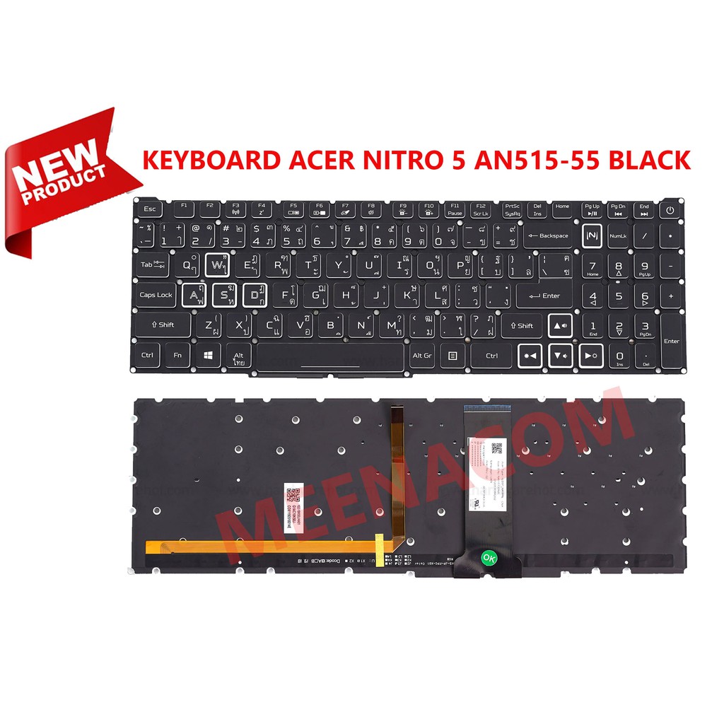 KEYBOARD ACER NITRO 5 AN515-55 BLACK | Shopee Thailand