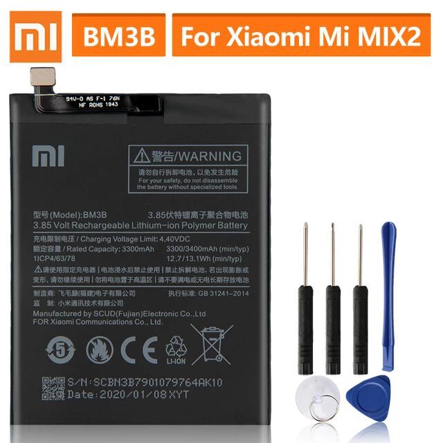 แบตเตอรี่ทดแทนสำหรับXiaomi MIX2 MIX 2 BM3Bของแท้แบตเตอรี่ 3400MAh รับประกัน 3 เดือน | Shopee ...