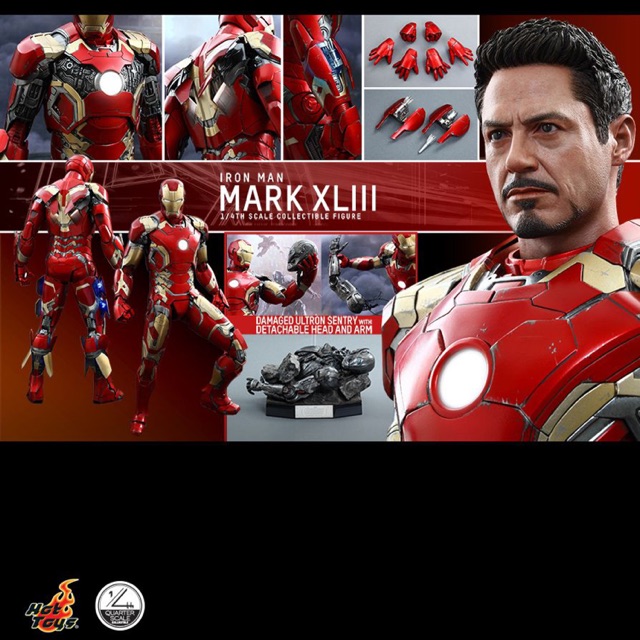 IRON MAN MARK XLIII Mark43 QS005 1/4TH SCALE Hot Toys | Shopee Thailand