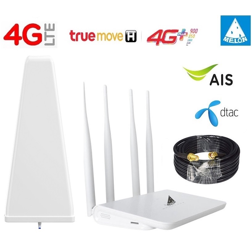 ชุด 4G Wifi Router พร้อมชุด เสาอากาศ LPDA 28dBi สำหรับ พื้นที่ห่างไกล ...