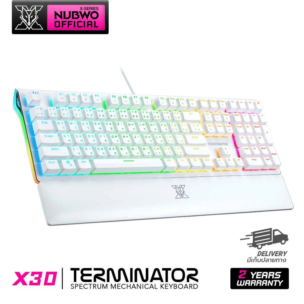Nubwo Terminator White Edition RGB mechanical keyboard คีย์บอร์ดเกมมิ่ง ...