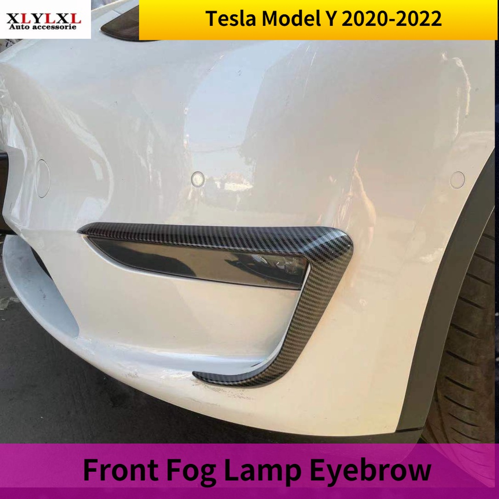Tesla อุปกรณ์เสริมFront Fog Lam Eyebrow decorate For Tesla Model Y ...