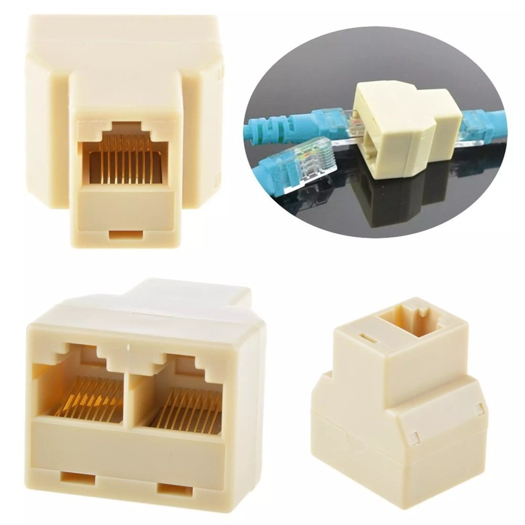 เชื่อมต่อ Barrel / RJ 45 Double BRANCH Connector - Single/Double LAN ...