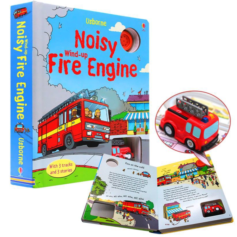 หนังสือนิทานภาษาอังกฤษ Noisy Wind-Up Fire Engine แถมรถดับเพลิง มีราง ...