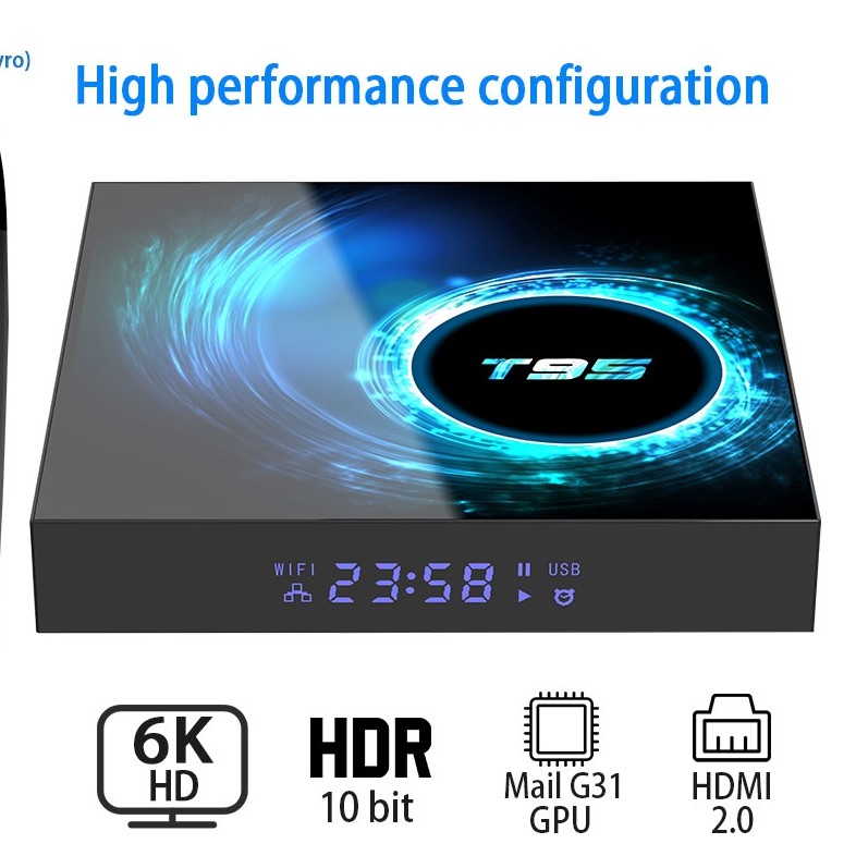 T95 Android TV Box 4K 1080P Youtube Netflix H616 Quad Core Wifi 2.4G ...