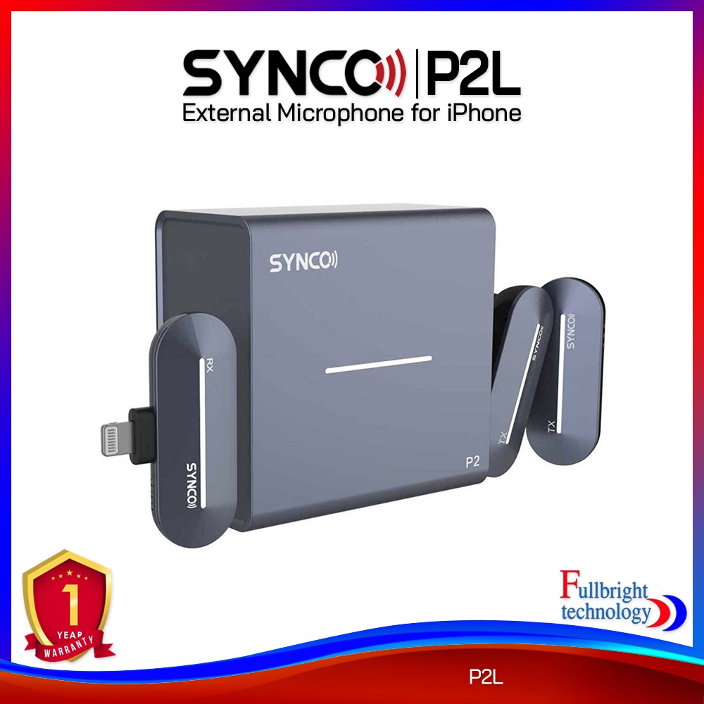 Synco P2L For MobilePhones(Lightning)ไมโครโฟนไร้สายสำหรับมือถือตัวส่ง2 ...