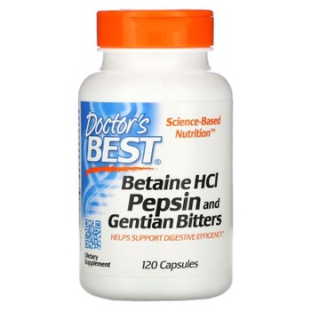 Doctor's Best, Betaine HCL Pepsin & Gentian Bitters [ 120 Capsules ...
