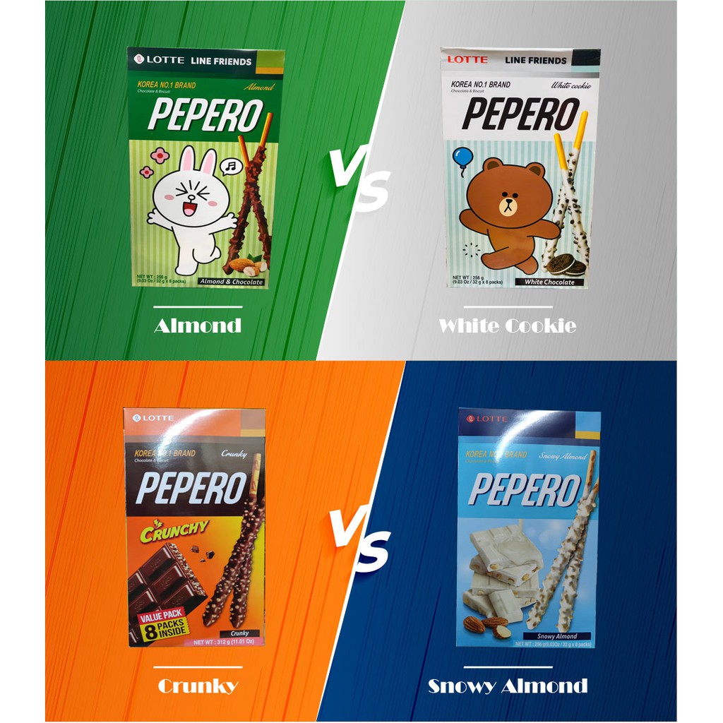 💚 (กล่องใหญ่) LOTTE PEPERO Chocolate Biscuit ลอตเต้ เปเปโร่ เกาหลี ป๊อ ...