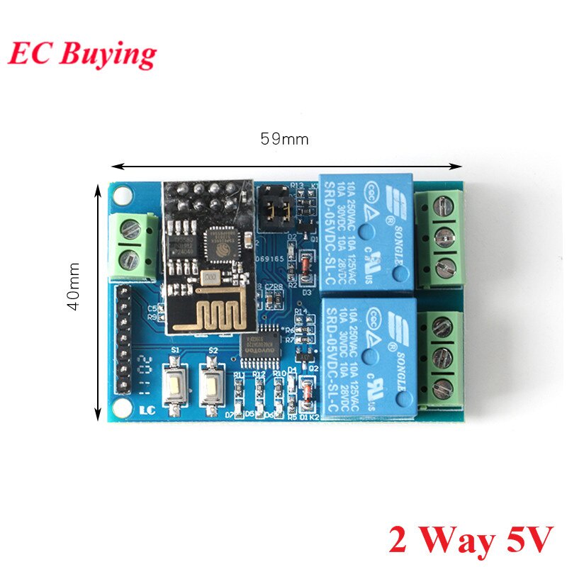 Esp8266 ESP-01 5V 12V 1 2 โมดูลรีเลย์ WIFI 4 ทาง ESP01 WIFI ไร้สาย ...