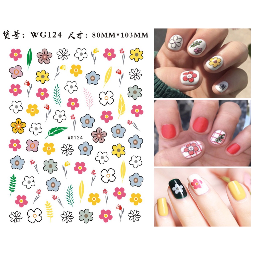 สติ๊กเกอร์ติดเล็บ Sticker ลายการ์ตูน หัวใจ ดอกไม้ ปาร์ตี้ ลอกแปะได้ ...