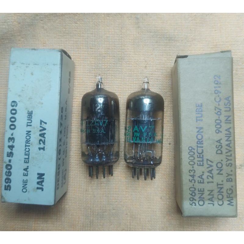 GE/Sylvania. 12AV7. หลอดสูญญากาศ ใหม่ ผลิตอเมริกา.Dual Triode NOS/NIB ...